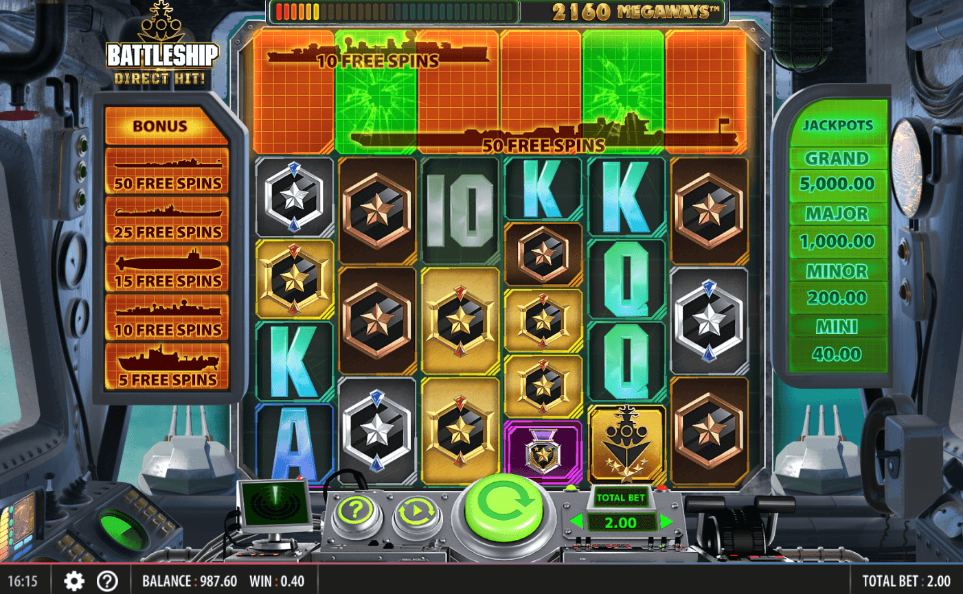 Battleship Direct Hit! Megaways (RTP 95.90 % | Red 7 Mobile) Slot ...