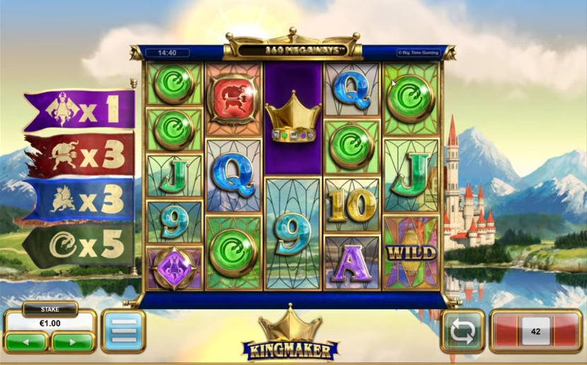 Kingmaker Megaways (RTP 96.65 % | Big Time Gaming) Slot Review - GMBLRS.COM