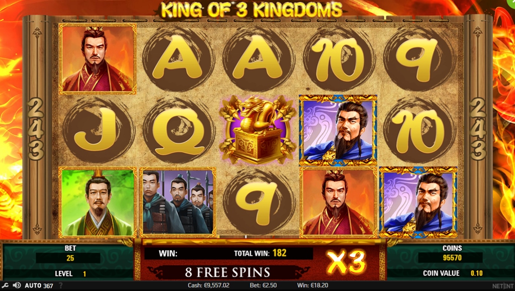 King of 3 Kingdoms (RTP 96.88 % | NetEnt) Slot Review - GMBLRS.COM